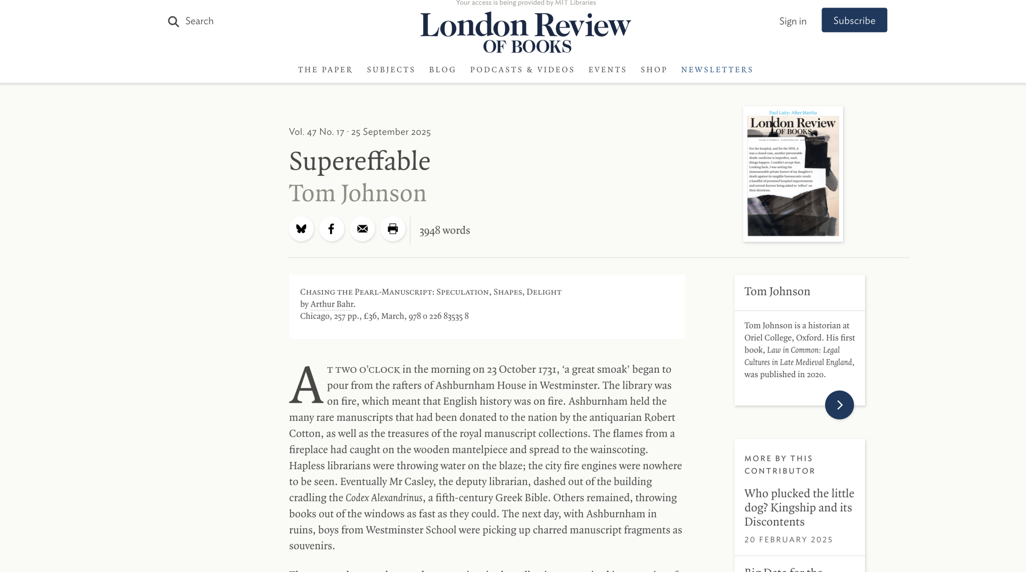 LIT@MIT | LITERATURE AT MIT